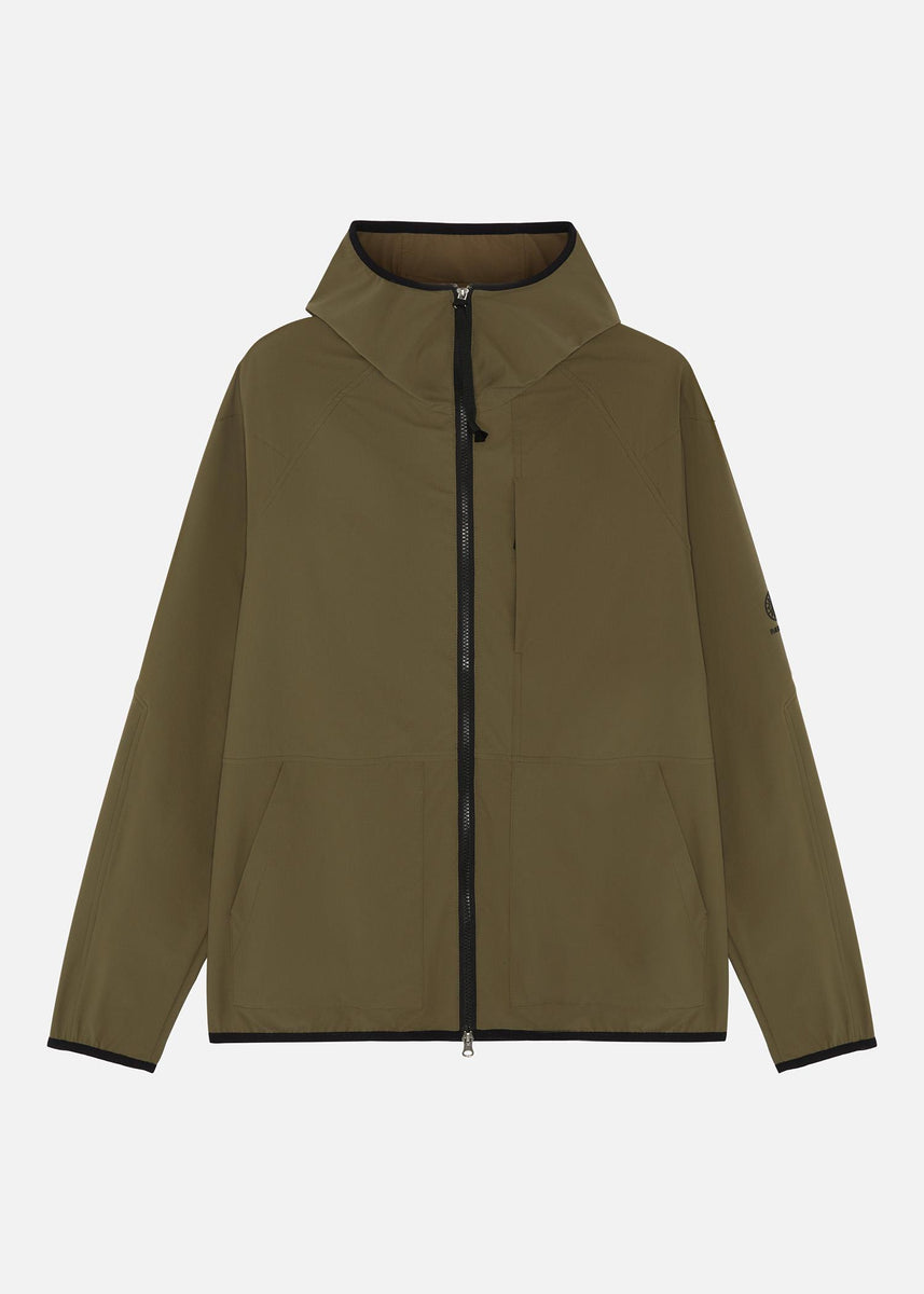 HOODED TECH JACKET MID BROWN - RÆBURN